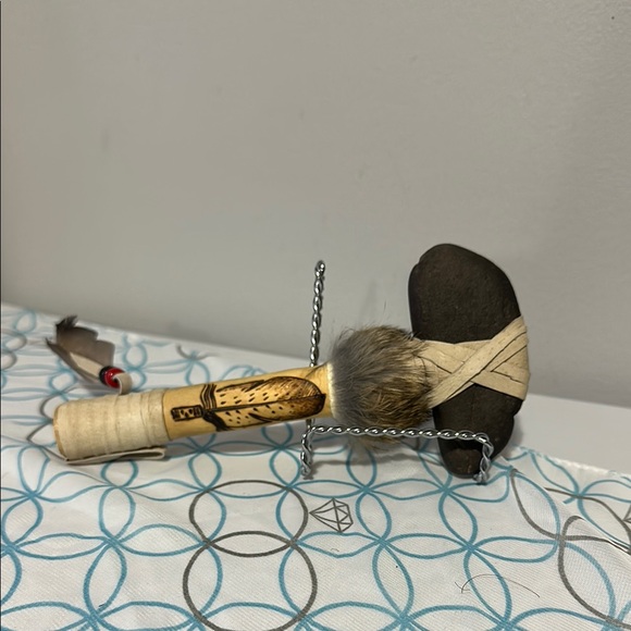 Accents | Unique Decorative Stone With Wooden Handle Native American ...